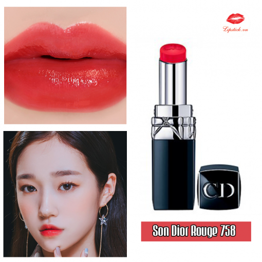 Son Dior Rouge 758 Lys - Đỏ Tươi Đẹp Nhất Dòng Rouge Baume