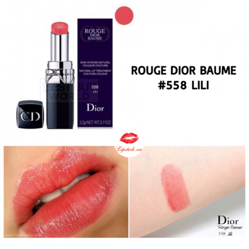 Son Dior Rouge 558 Lili - Hồng Cam Đẹp Nhất Dòng Rouge Baume