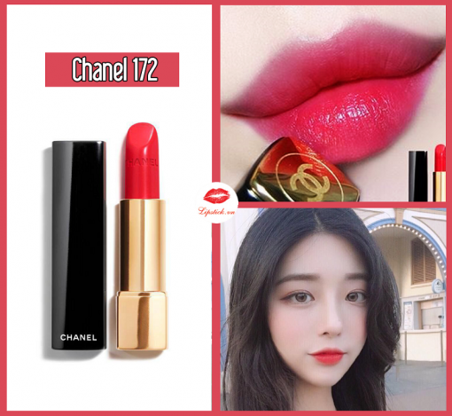 Son Chanel 172 Rouge Rebelle Màu Hồng Đỏ Đẹp Rung Động | Lipstick