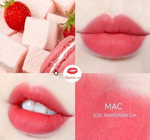 Son MAC 308 -Son MAC Mandarin O Hồng Cam Powder Kiss| Lipstick.vn
