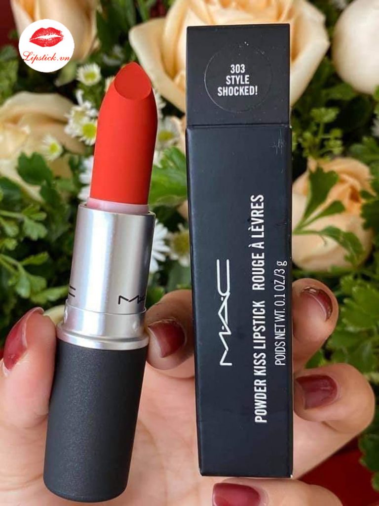 Son MAC 303-Son MAC Style Shocked Đỏ Cam Powder Kiss |Lipstick.vn