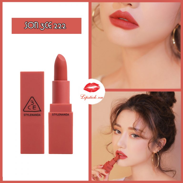 Son 3CE 222 Step And Go - Đỏ Đất Đẹp Nhất Mood Recipe | Lipstick.