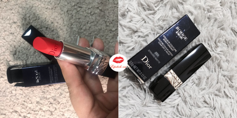 Son Dior 888 Strong Matte - Đỏ Cam Đẹp Nhất From Satin To Matte