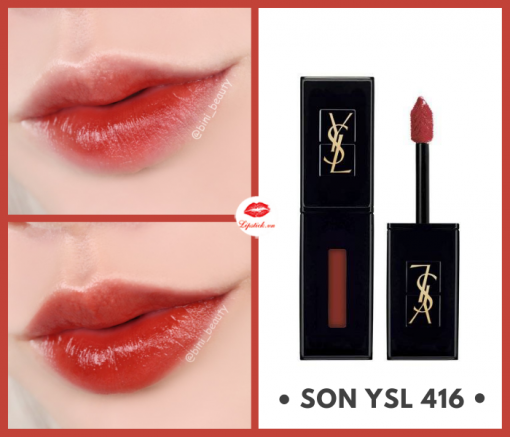 Son YSL 416 Màu Đỏ Gạch - Vinyl Cream Lip Stain | Lipstick.vn