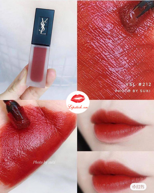 Son Kem YSL 212 Rouge Rebel Đỏ Gạch – Đỉnh Nhất Velvet Cream