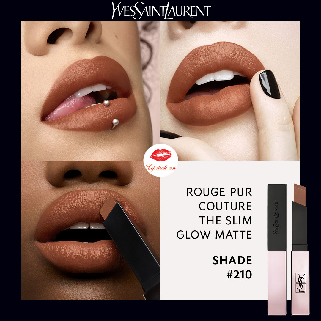 Review Son YSL Slim 210 – Cam Đất Xịn Nhất Dòng Glow Matte