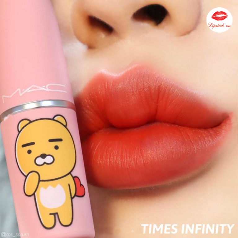 Review Son MAC Times Infinity Đỏ Cam Nóng Bỏng Tay