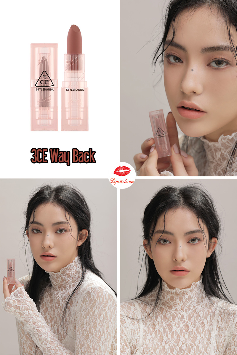 Review Son 3CE Way Back – Hồng Nude Soft Matte Lịm Tim