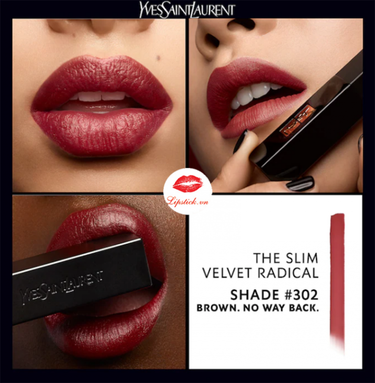 Son YSL 302 Brown No Way Back – Hồng Đất Slim Velvet Radical