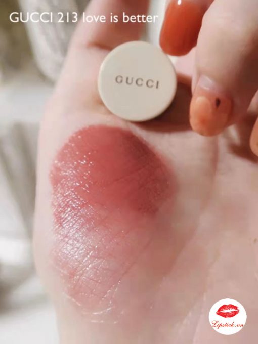 Son Gucci 213 Love Is Better Màu Hồng Nâu Hot Nhất Bản Vỏ Hoa