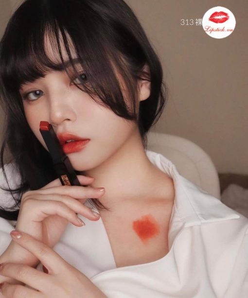 Son YSL 313 Irreverent Cinnamon - Đỏ Cam Cháy Slim Velvet Radical