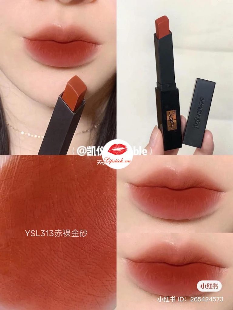 Son YSL 313 Irreverent Cinnamon - Đỏ Cam Cháy Slim Velvet Radical