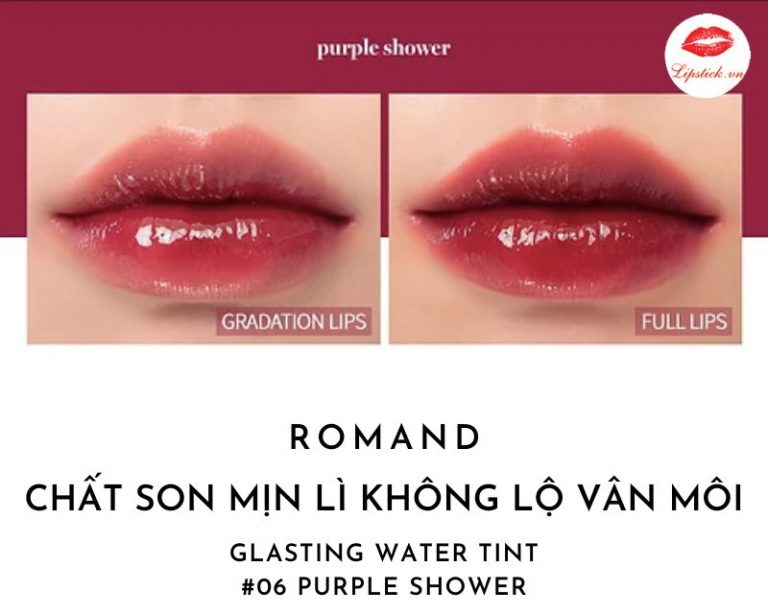 Son Romand Tint 06 Purple Shower Màu Đỏ Tím Đẹp Nhất, Căng Mọng
