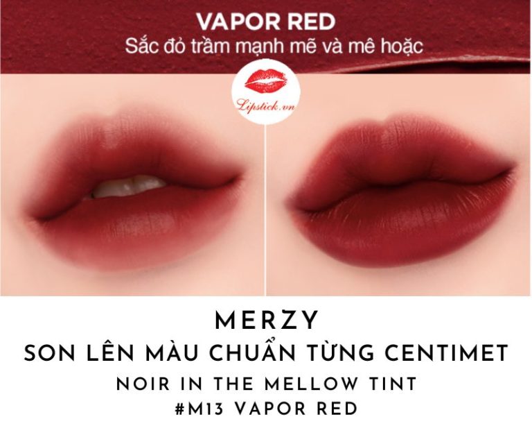 Son Merzy M13 Vapor Red Màu Đỏ Trầm Đẹp Nhất, Hot Hit Nhất