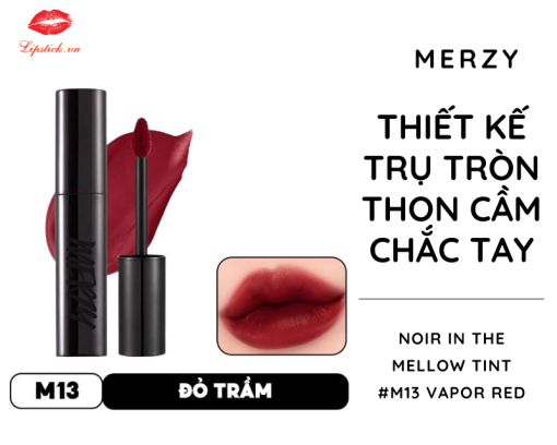 Son Merzy M13 Vapor Red Màu Đỏ Trầm Đẹp Nhất, Hot Hit Nhất