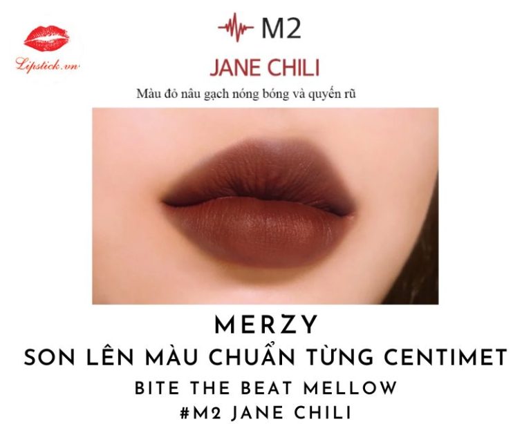 Son Merzy Màu M2 Jane Chili Màu Đỏ Nâu Gạch Đẹp Nhất, Hot Nhất