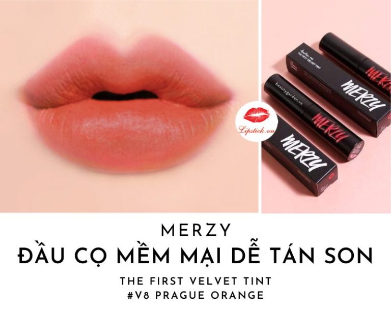 Son Merzy V8 Prague Orange Màu Cam Nâu Đẹp Nhất, Son Kem Đỉnh