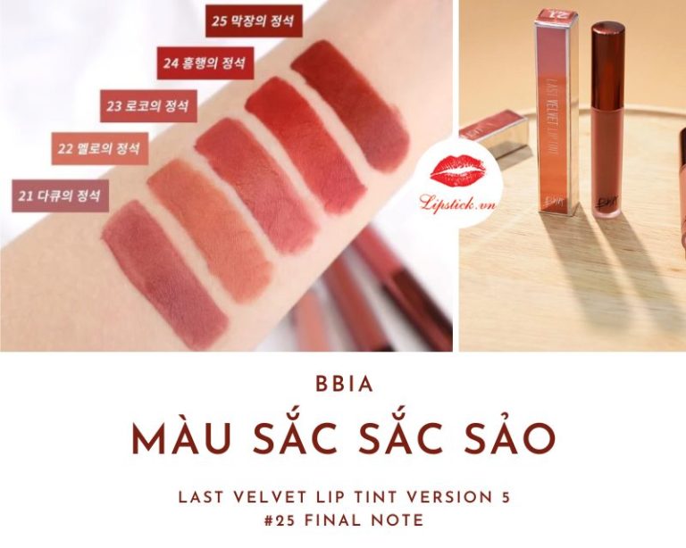 Son Bbia 25 Final Note Màu Đỏ Nâu Đất Đẹp Nhất, Siêu Cấp Đỉnh