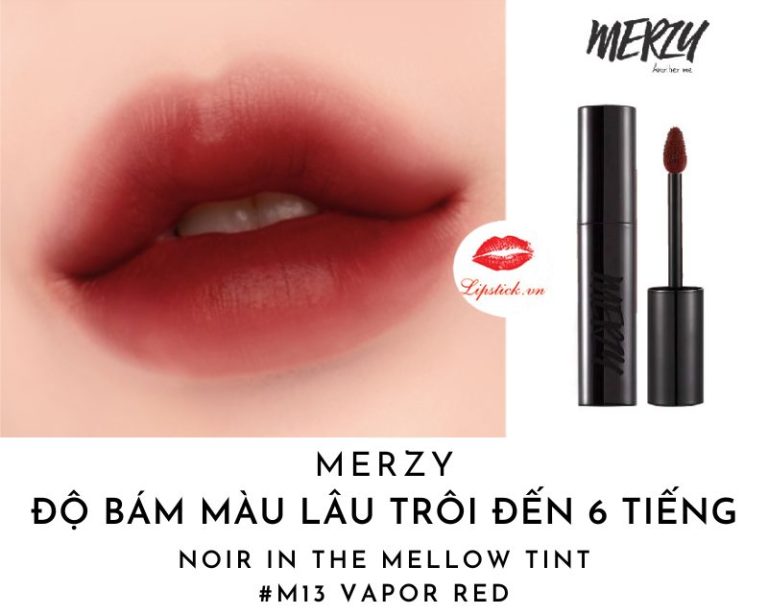 Son Merzy M13 Vapor Red Màu Đỏ Trầm Đẹp Nhất, Hot Hit Nhất