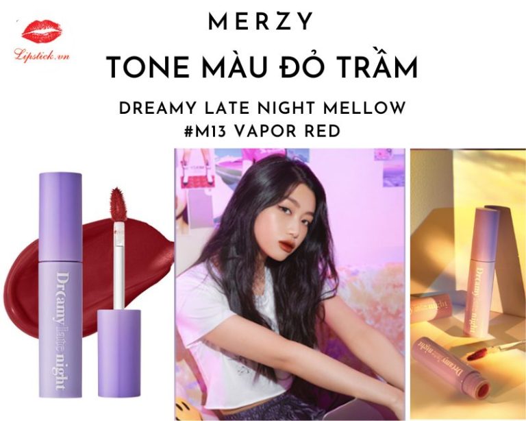 Son Merzy M13 Vapor Red Màu Đỏ Trầm Đẹp Nhất, Hot Nhất