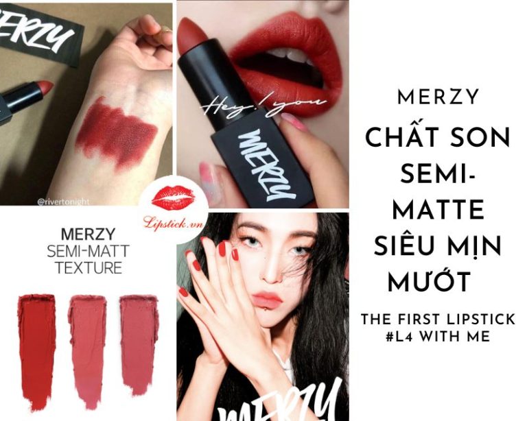 Son Merzy L4 With Me Màu Đỏ Gạch Đẹp Nhất, Son Thỏi Lì Chính Hãng