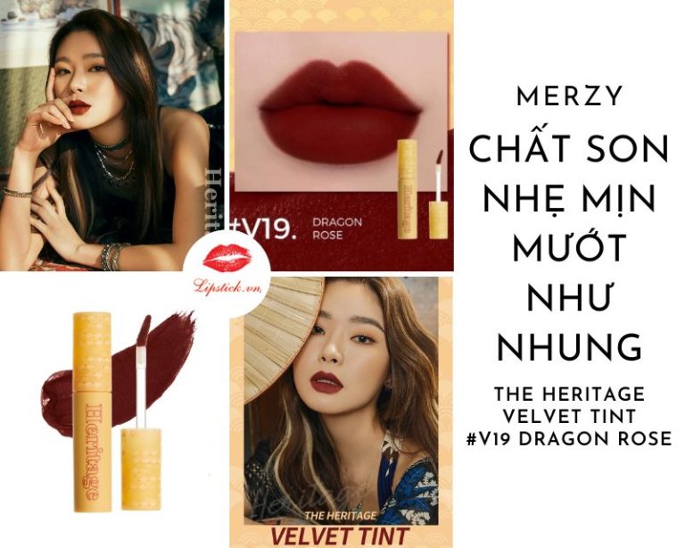 Review Son Merzy V19 Dragon Rose Màu Đỏ Lạnh Đỉnh Nhất, Siêu Hot