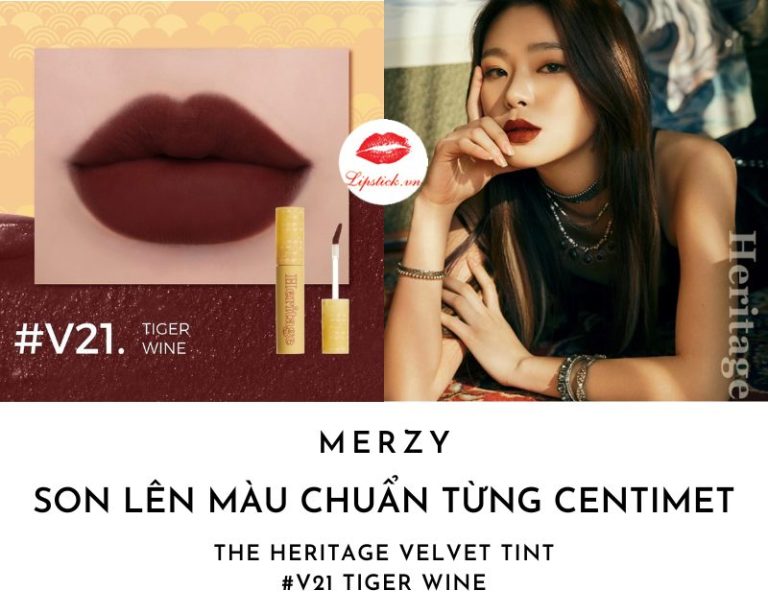 Review Son Merzy V21 Tiger Wine Màu Đỏ Nâu Burgundy Đỉnh Nhất