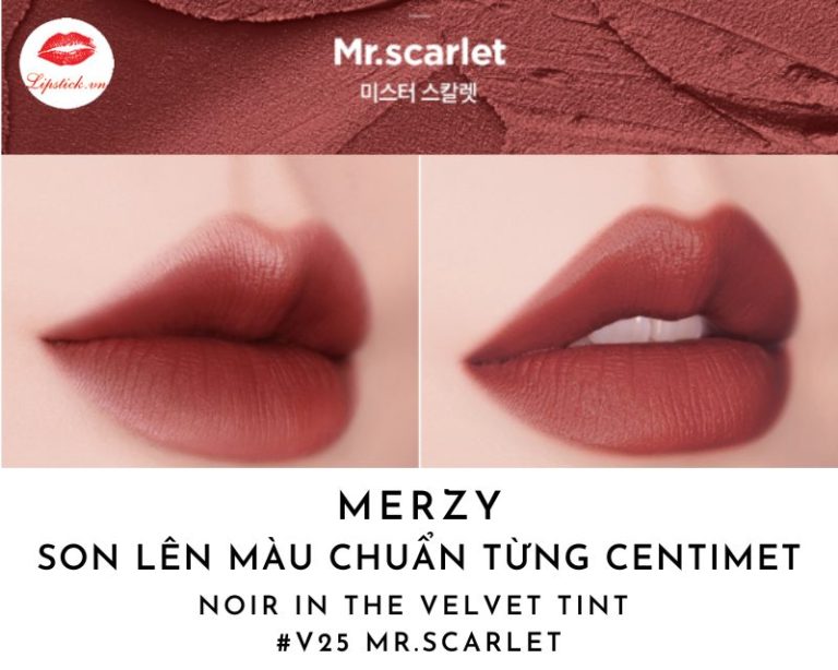 Review Son Merzy V25 Mr.Scarlet Màu Đỏ Thuần Đẹp Nhất Hiện Nay