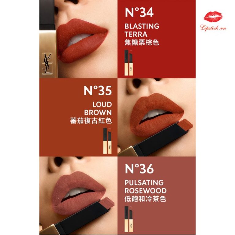 Son YSL Slim N36 Pulsating Rosewood Màu Hồng Đất Mới Nhất