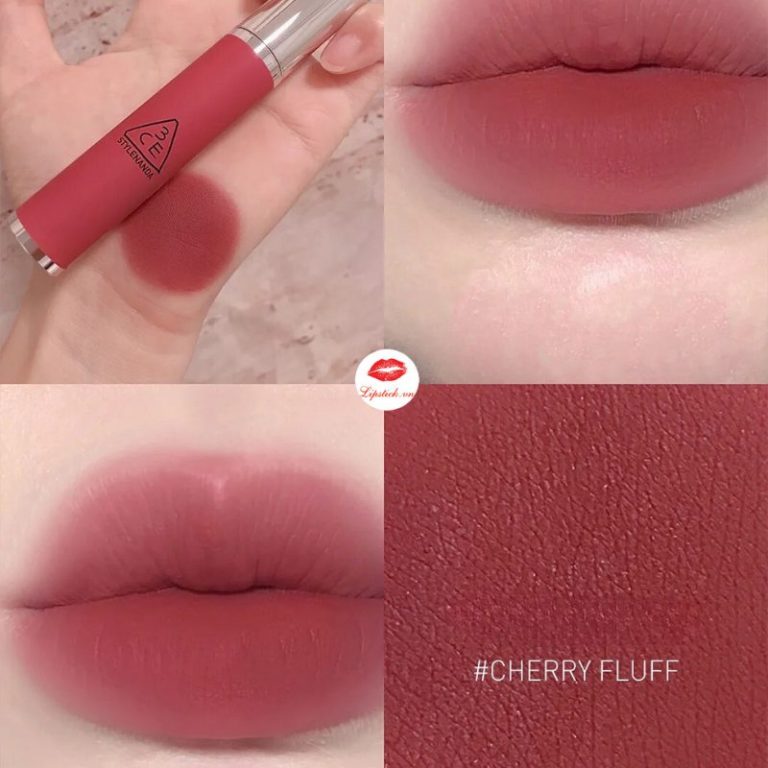Son 3CE Cherry Fluff Màu Hồng Anh Đào - Hazy Lip Clay Mới Nhất