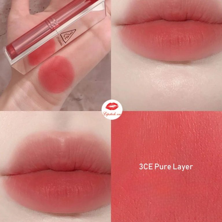Son 3CE Pure Layer Màu Hồng Cam San Hô - Blur Matte Lipstick